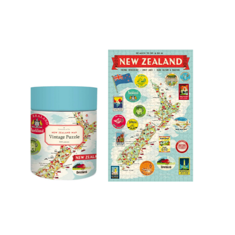 NZ Map 500 Piece Vintage Puzzle – Garston Hunny Shop